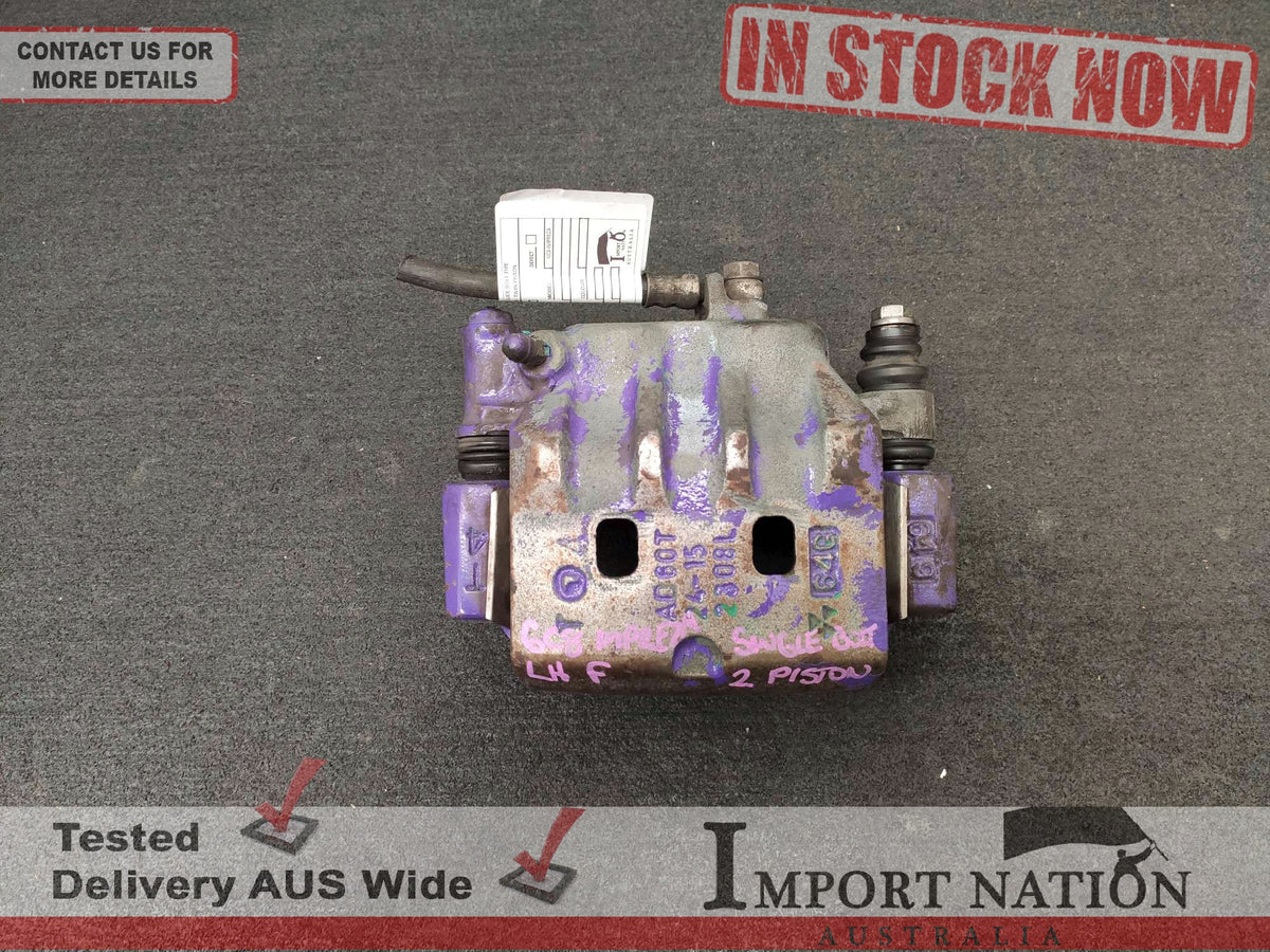 SUBARU IMPREZA GC8 FRONT LEFT BRAKE CALIPER - 2 PISTON - SINGLE BOLT ...