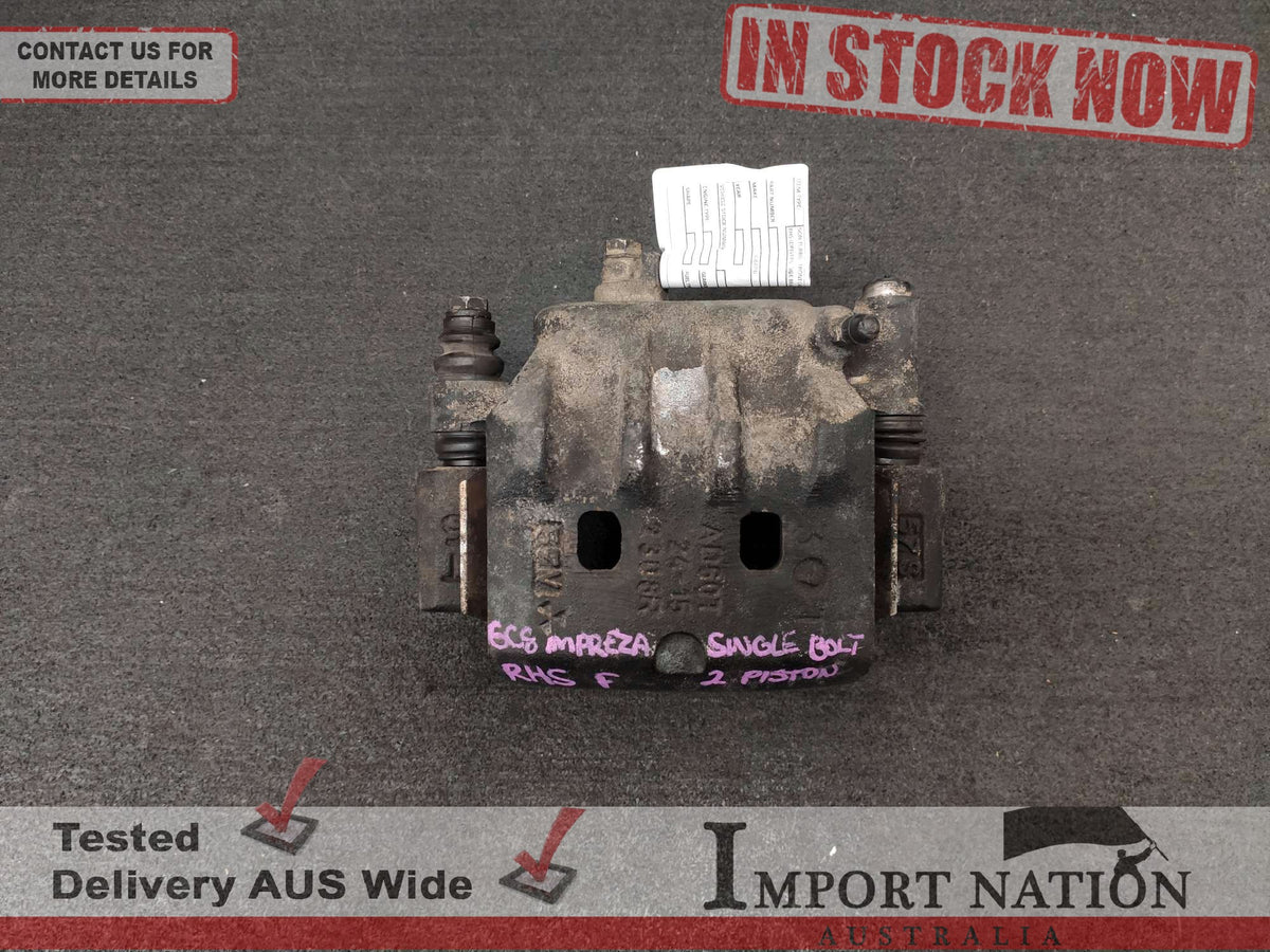 SUBARU IMPREZA GC8 FRONT RIGHT BRAKE CALIPER - 2 PISTON - SINGLE BOLT ...